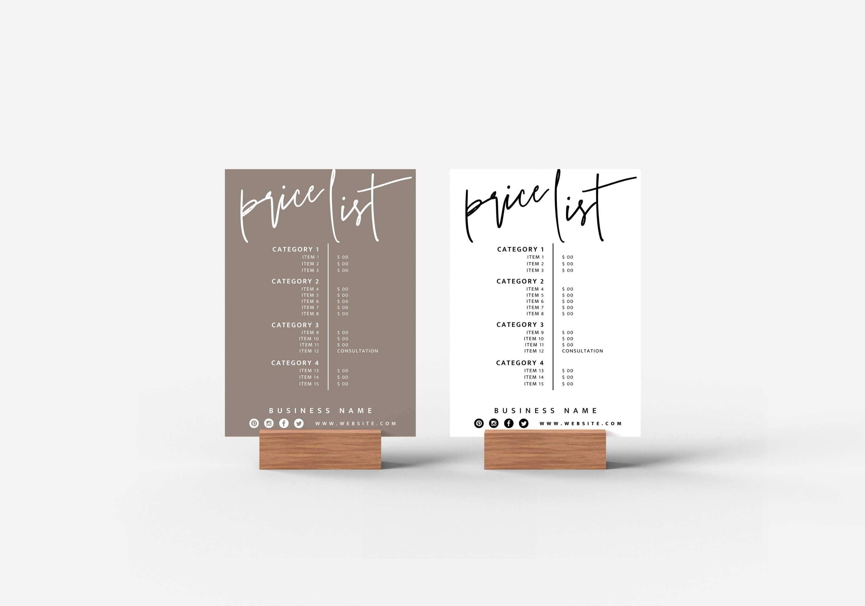 DIY Printable Price List Template Editable Price Sheet | Etsy UK