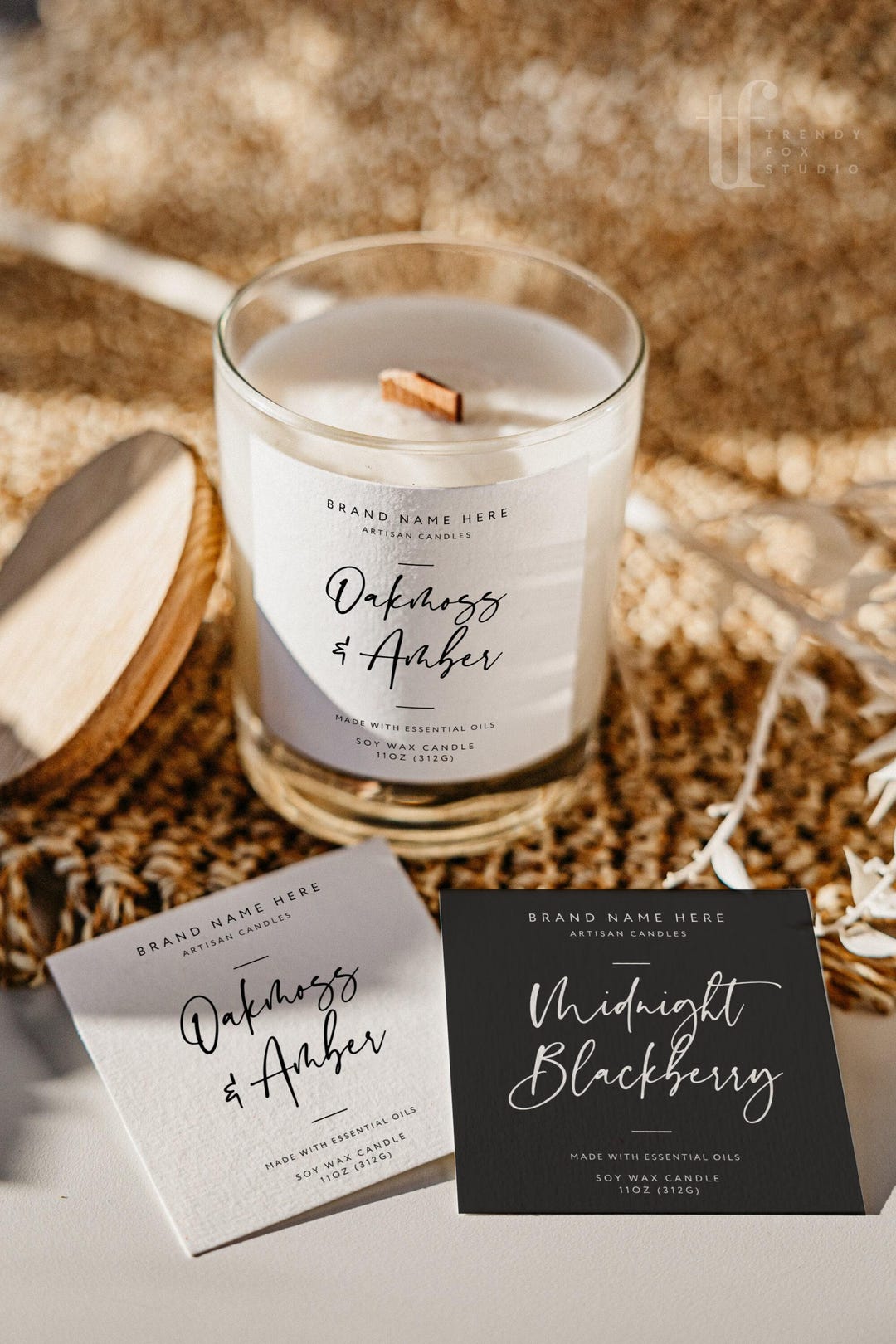Minimal Candle Label Canva Template, Editable Modern Jar Label Design ...
