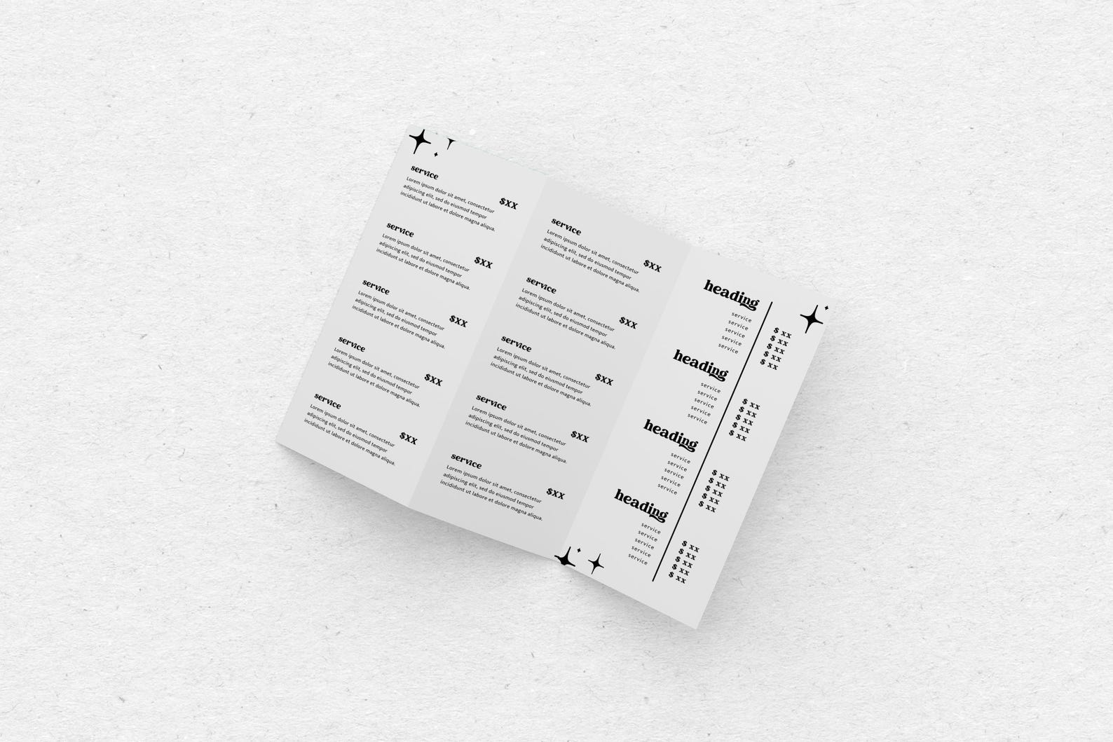 DIY Tri-fold Printable Price List Template, Editable Trifold Price ...