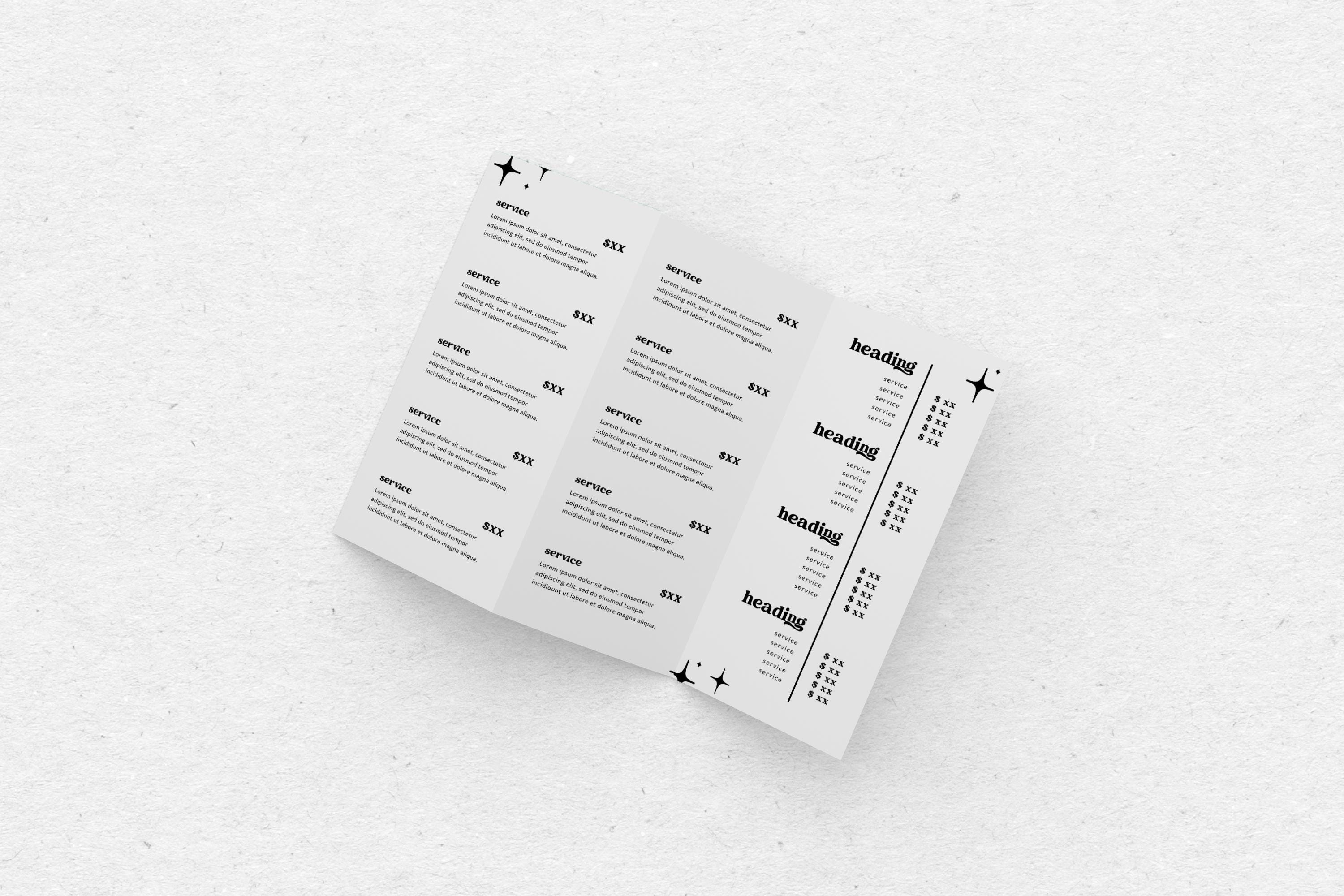 DIY Tri-fold Printable Price List Template, Editable Trifold Price ...