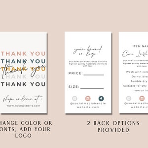 Editable Hanging Tag Template, Printable Label Template, Editable Thank ...