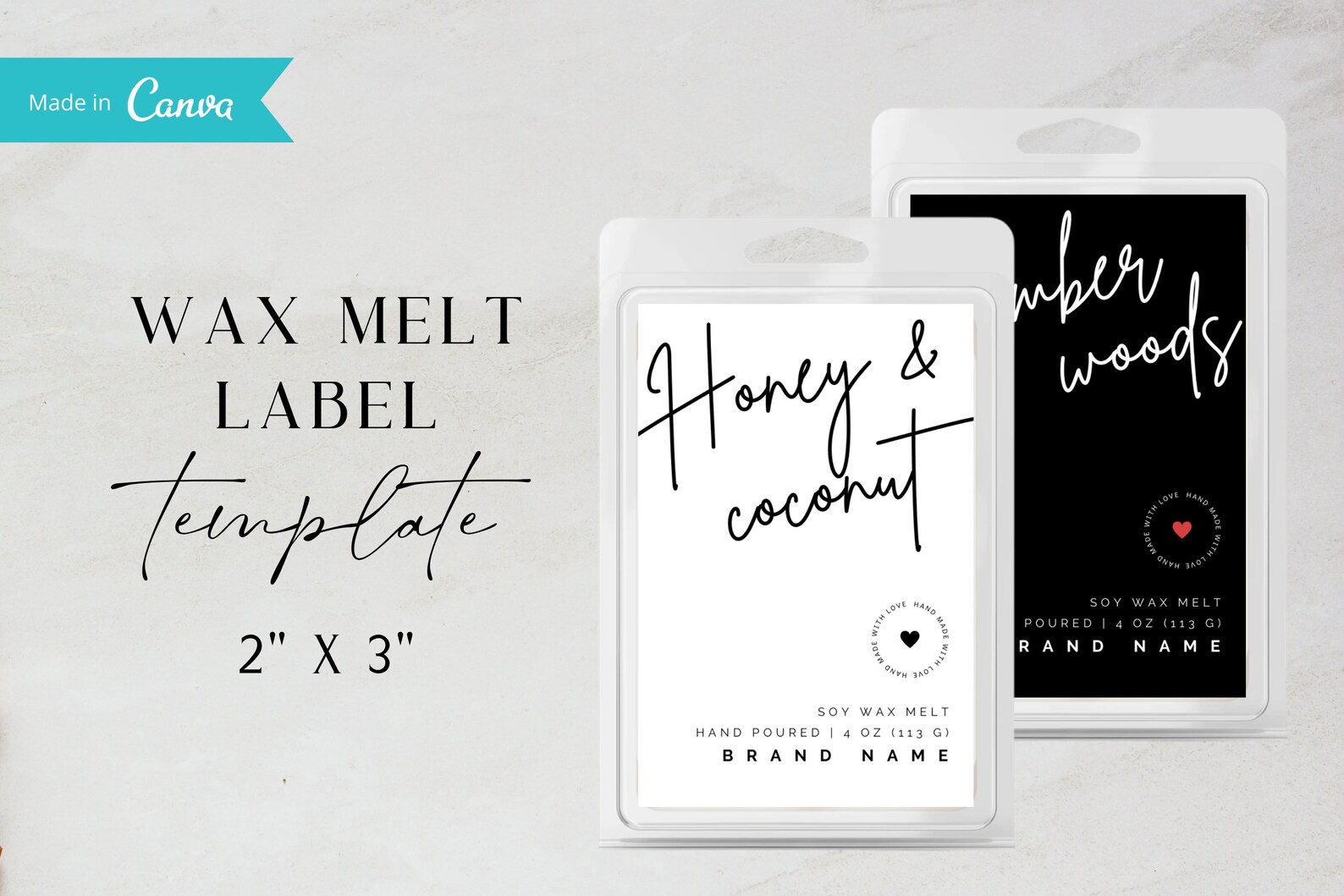 Modern Wax Melt Label Template Editable Label DIY Minimal Wax - Etsy