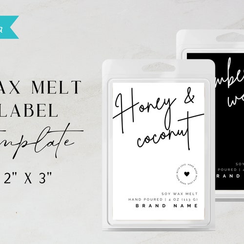 Modern Wax Melt Label Template Editable Label DIY Minimal Wax | Etsy