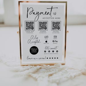 Scan to Pay Sign Template Canva QR Code Printable Payment Sign ...