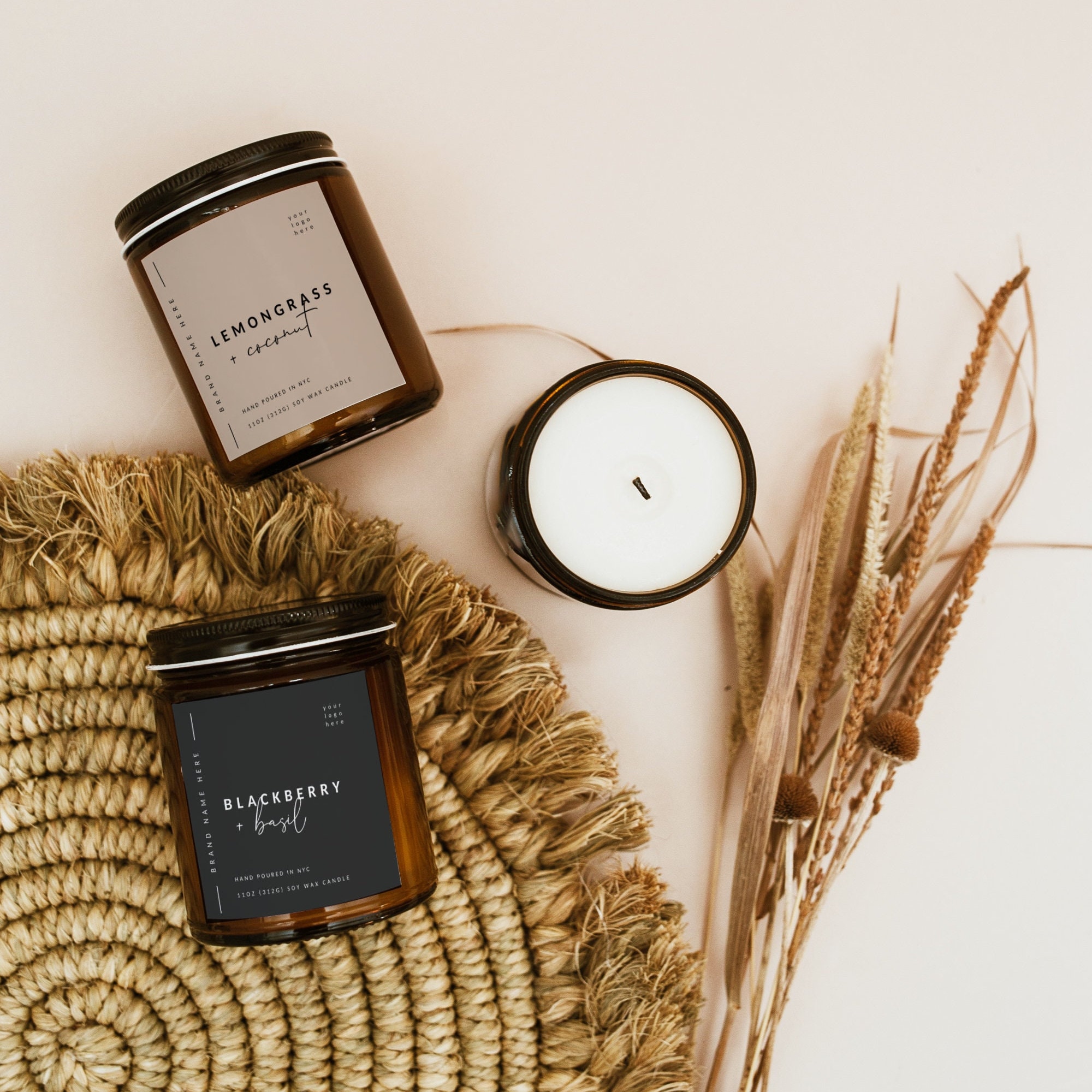 DIY Minimal Candle Label Template Modern Candle Label - Etsy UK