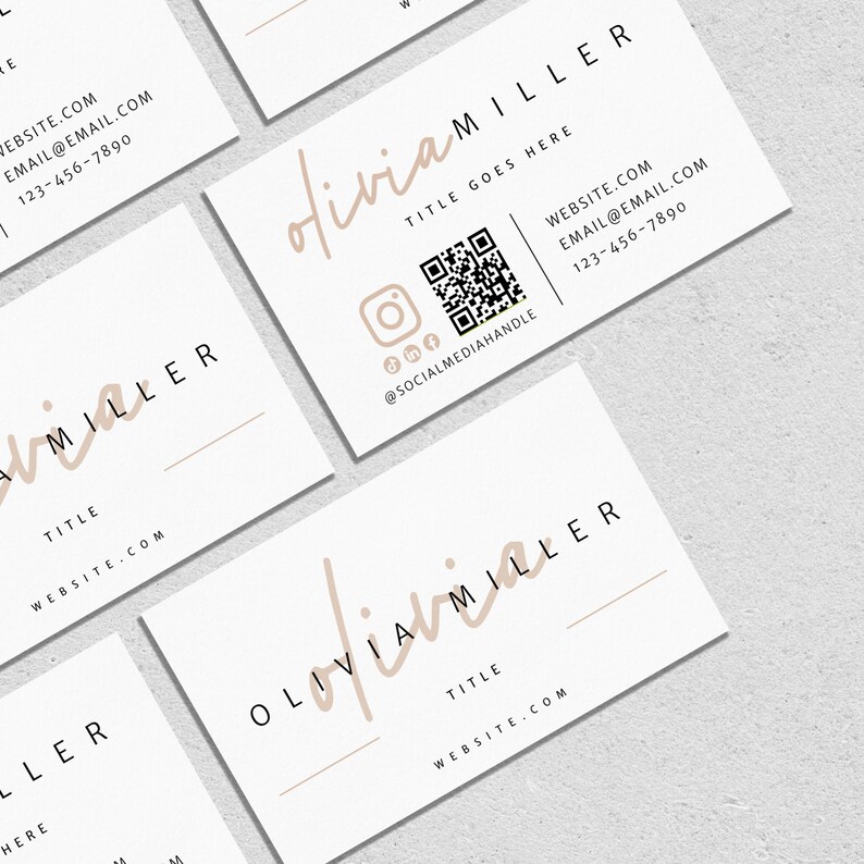 Business Card Template QR Code Instant Download Printable - Etsy