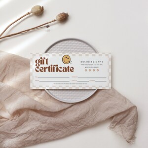 Retro Gift Certificate Template DIY Printable Gift Voucher - Etsy
