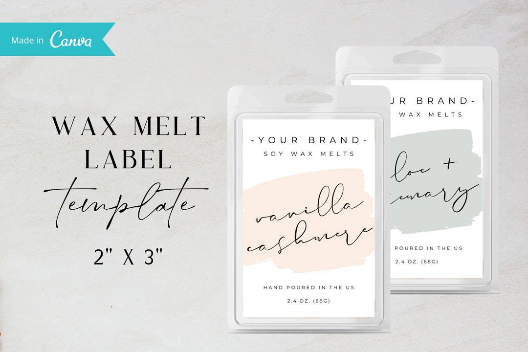Wax Melt Label Template, Editable Label DIY Minimal Wax Tart Label ...