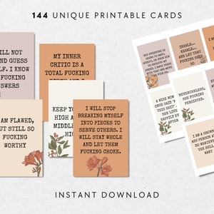 Sweary Affirmation Card Printable, Irreverent Fun Affirmation Deck ...