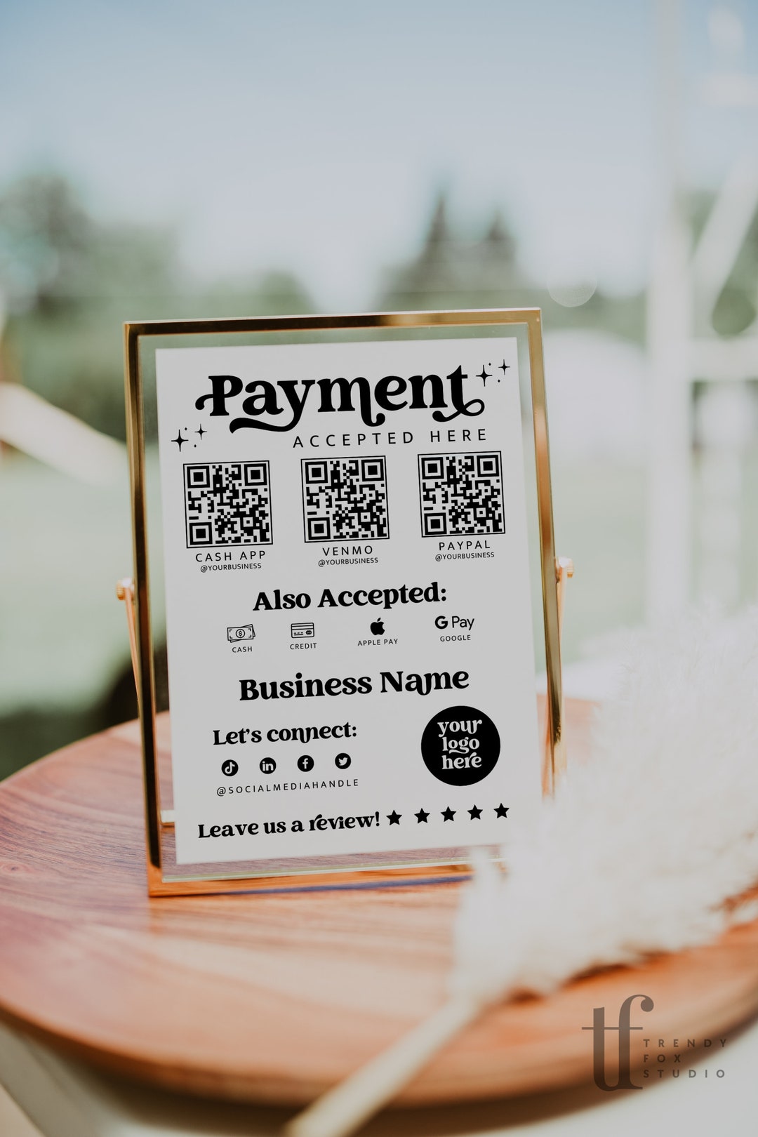 Retro Scan to Pay Sign Template, QR Code Sign, Printable Payment Sign ...