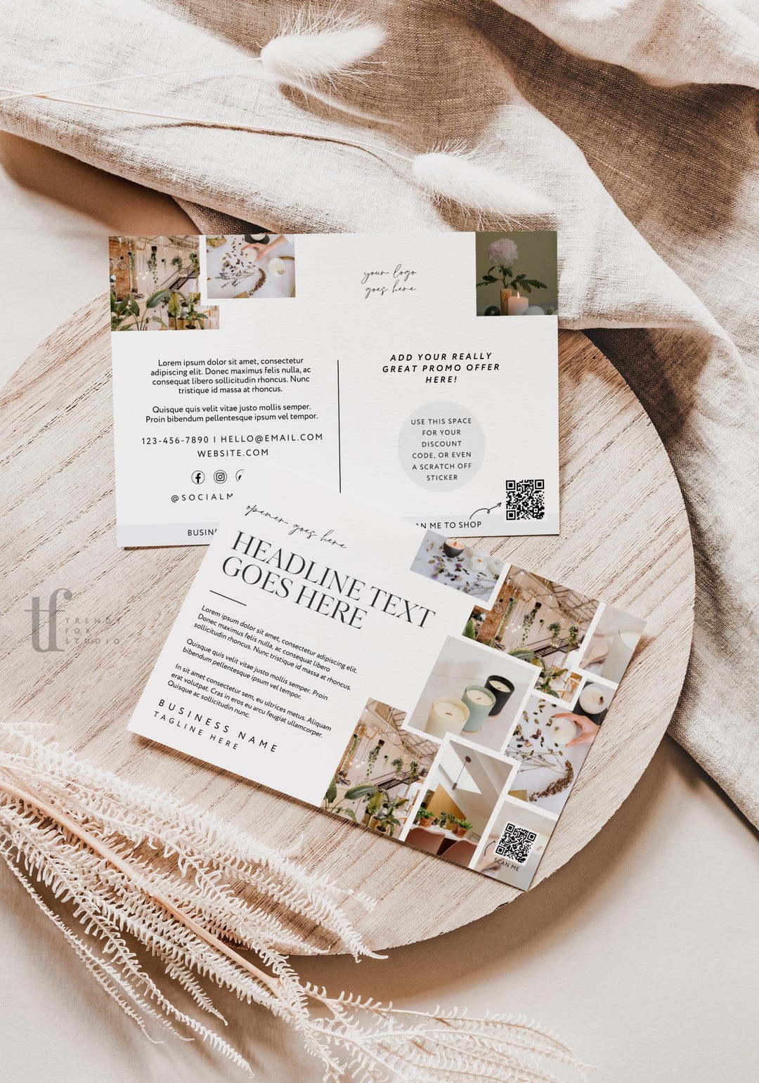 Wholesale Post Card Canva Template, Candle Soap Photo Mailer QR Code ...