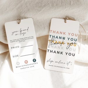 Editable Hanging Tag Template, Printable Label Template, Editable Thank ...