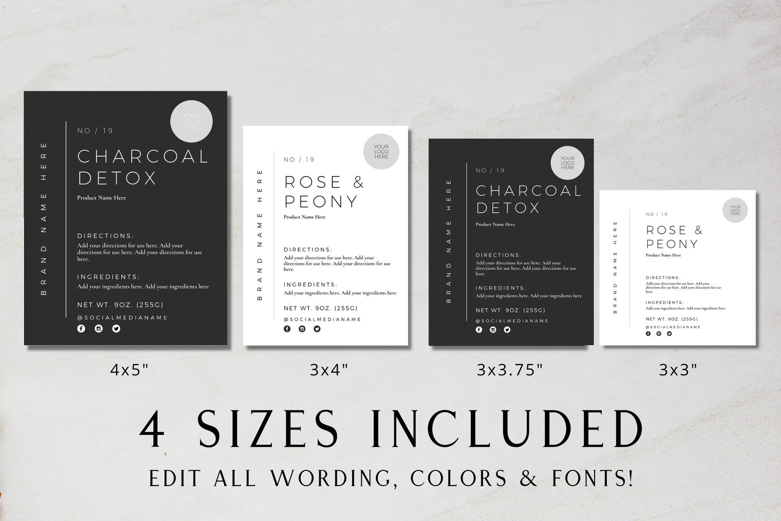 Pouch Label Template Editable Body Product Label Template - Etsy