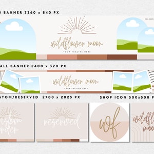 Boho Etsy Banner Canva Template Etsy Store Branding Editable - Etsy