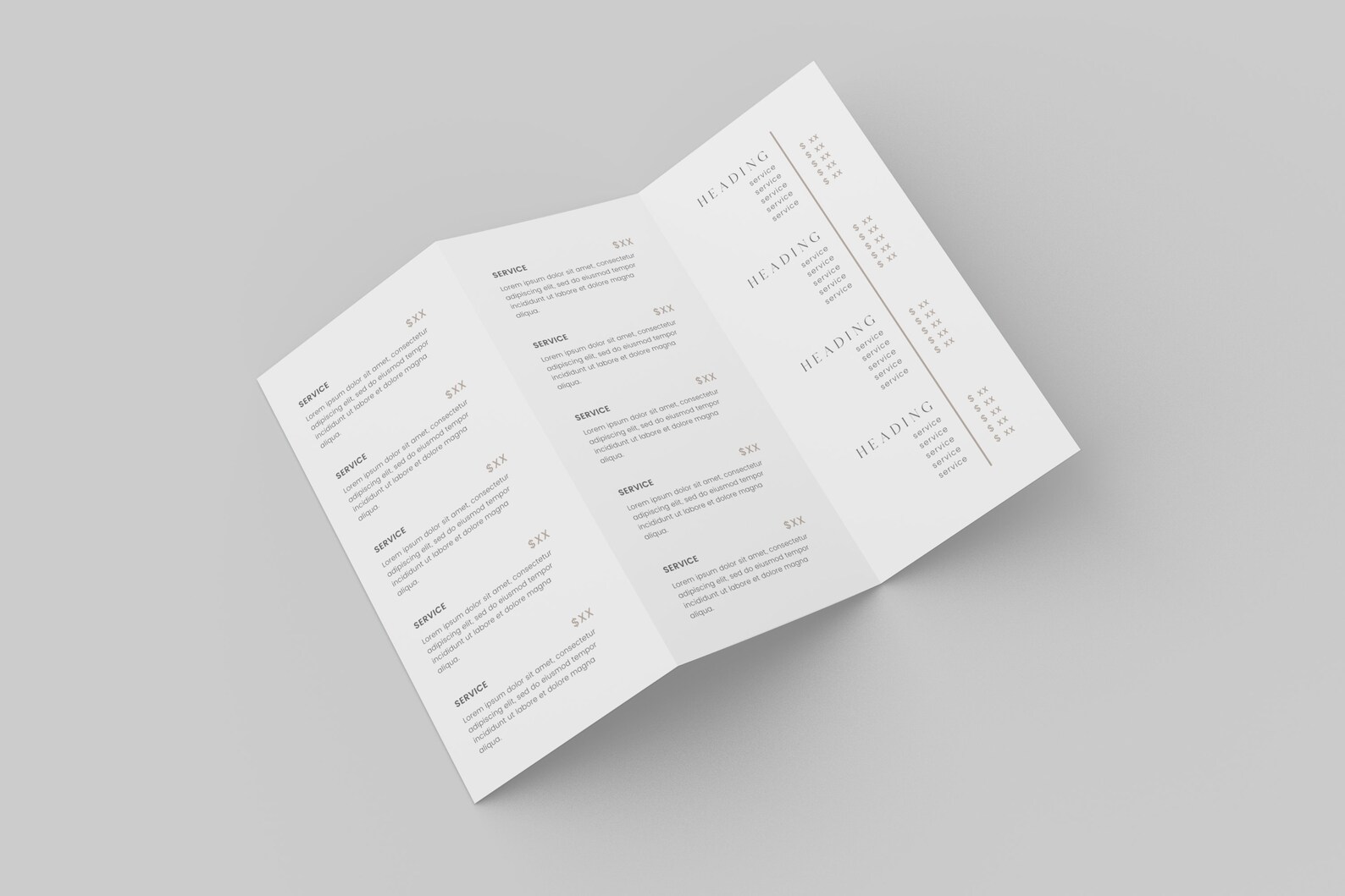 DIY Tri-fold Printable Price List Template Editable Trifold - Etsy