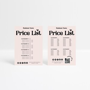 Retro Scan to Pay Sign & Price List Template, QR Code Sign, Pricing ...
