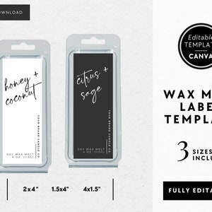 Boho Wax Melt Label Template Canva, Editable Snap-bar Clamshell Label ...