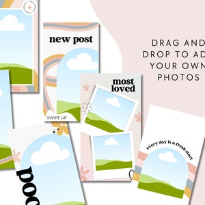 Rainbow Retro Instagram Story Templates Canva, IG Stories, Instagram ...