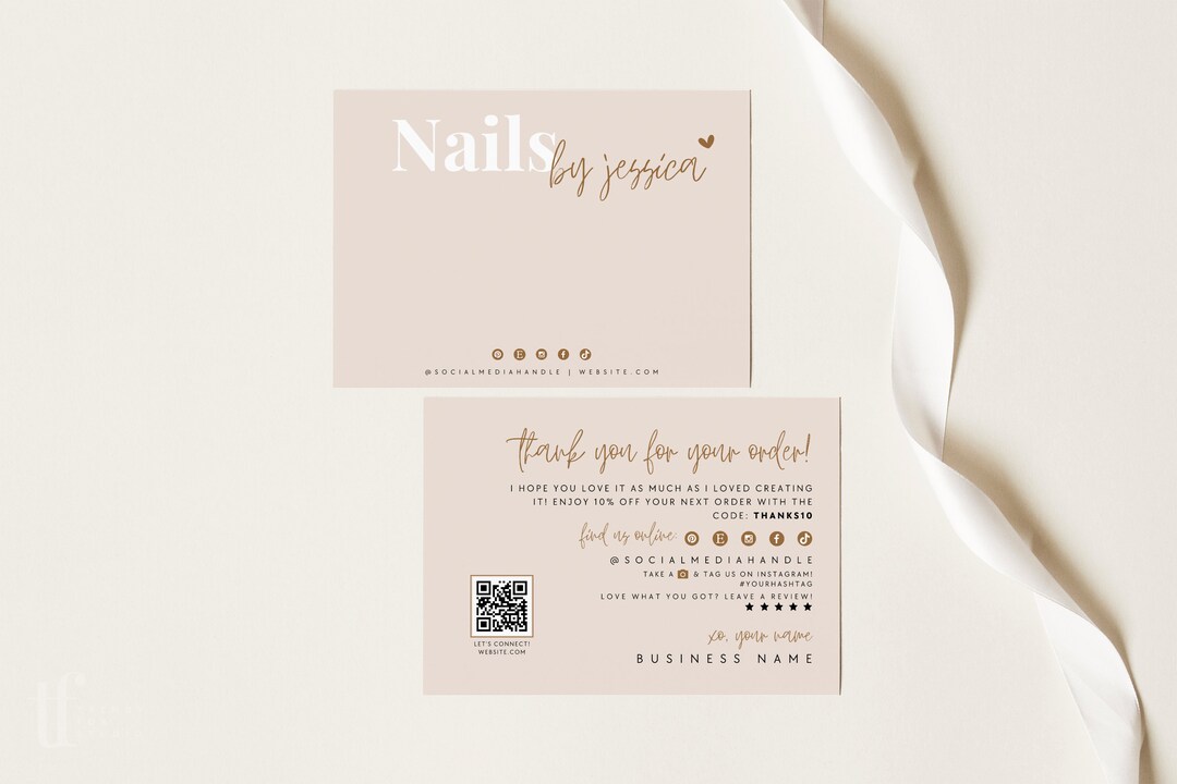 False Nails Backing Card Canva Template, Editable Artificial Nails ...