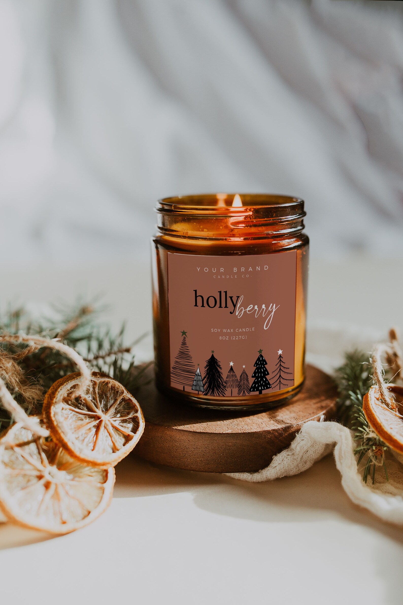 Holiday Candle Label Template Editable Candle Label Design - Etsy