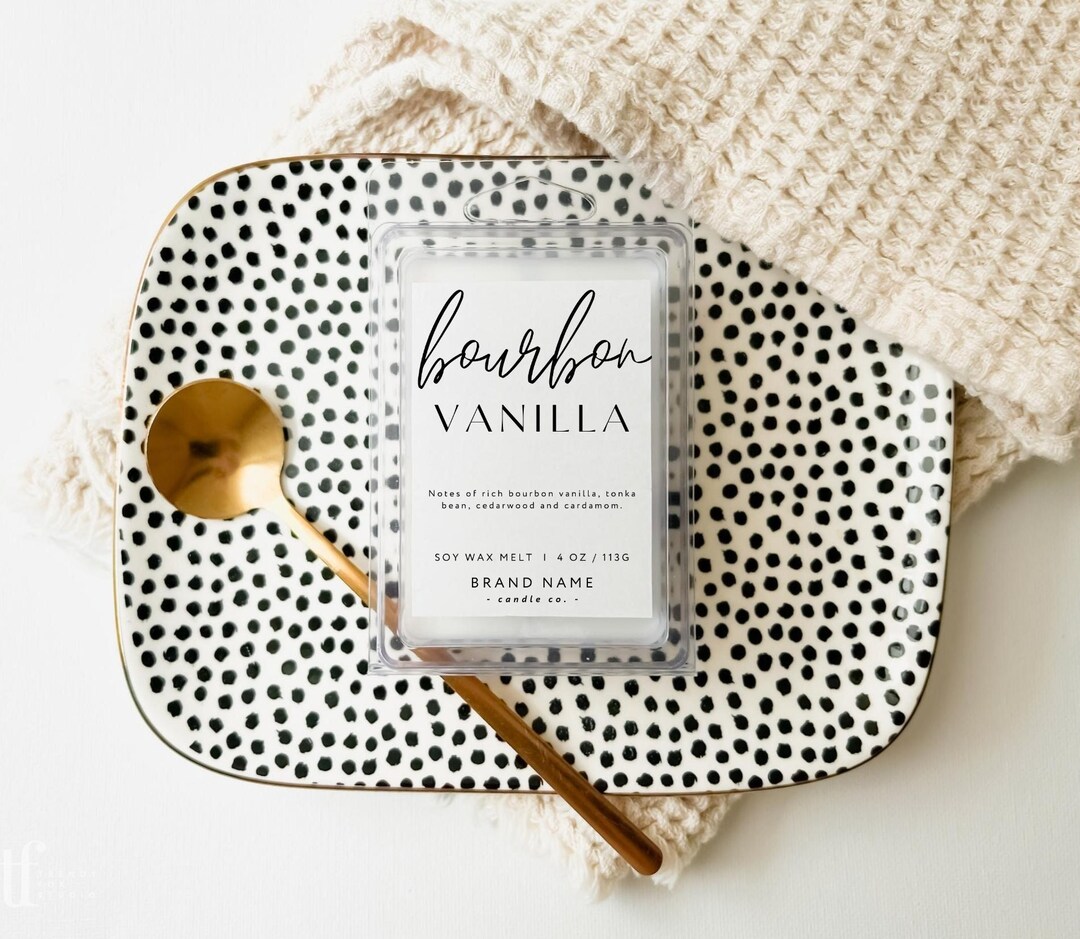 Modern Wax Melt Label Canva Template, Editable Label DIY Bold Wax Tart ...