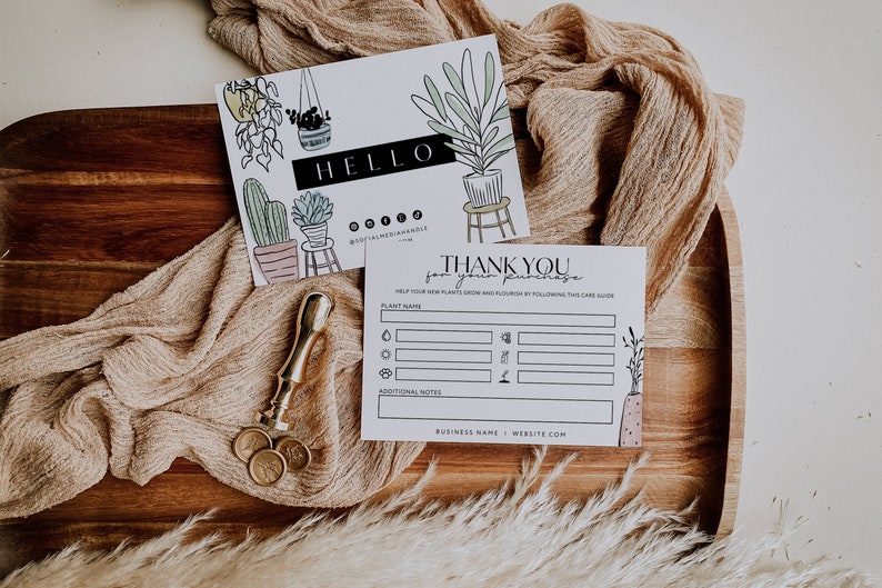 Plant Care Card Template Editable Plant Guide Insert - Etsy