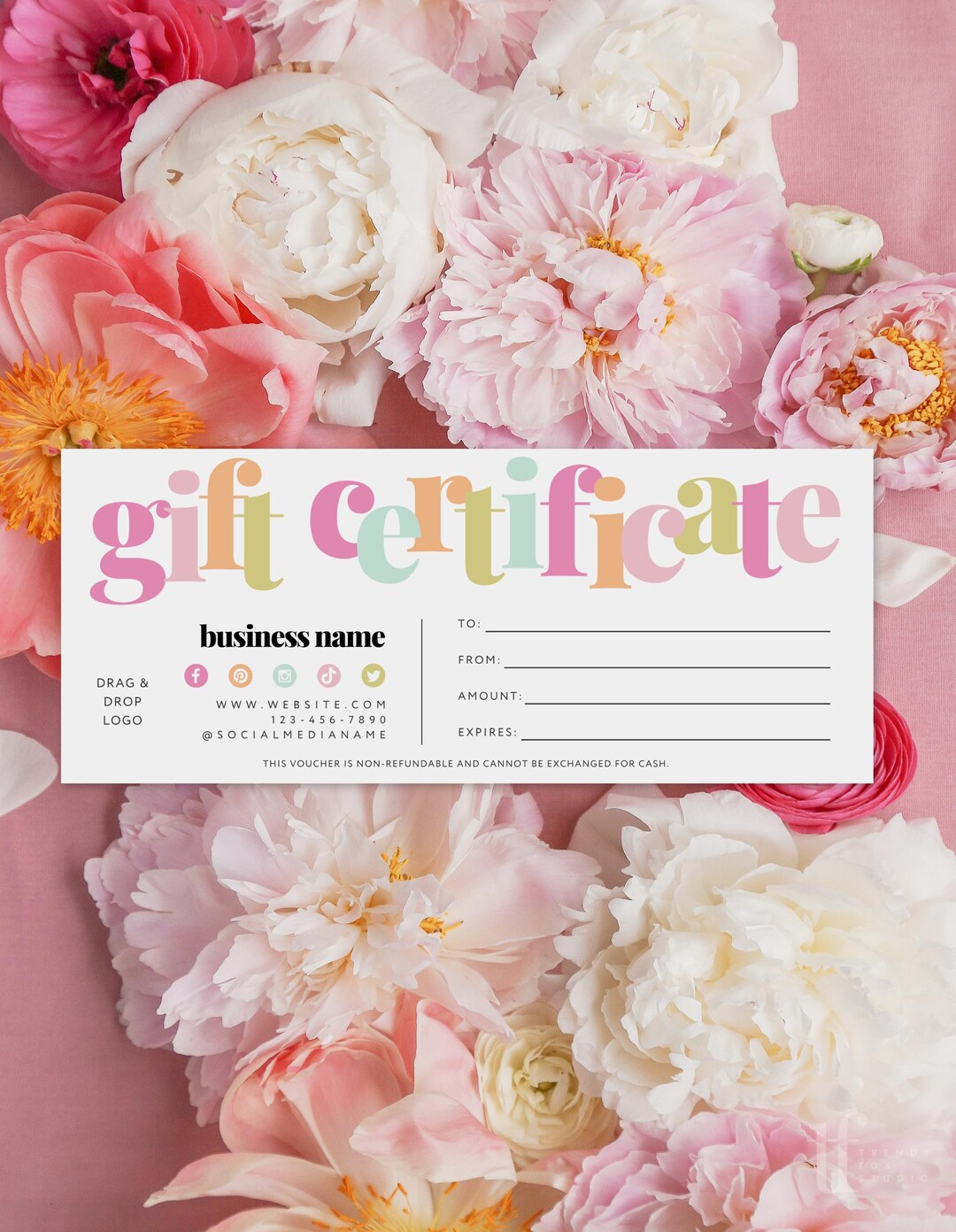 Rainbow Gift Certificate Canva Template, DIY Fun Retro Printable Gift ...