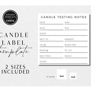 DIY Candle Testing Label Template, Editable Candle Notes Sticker ...