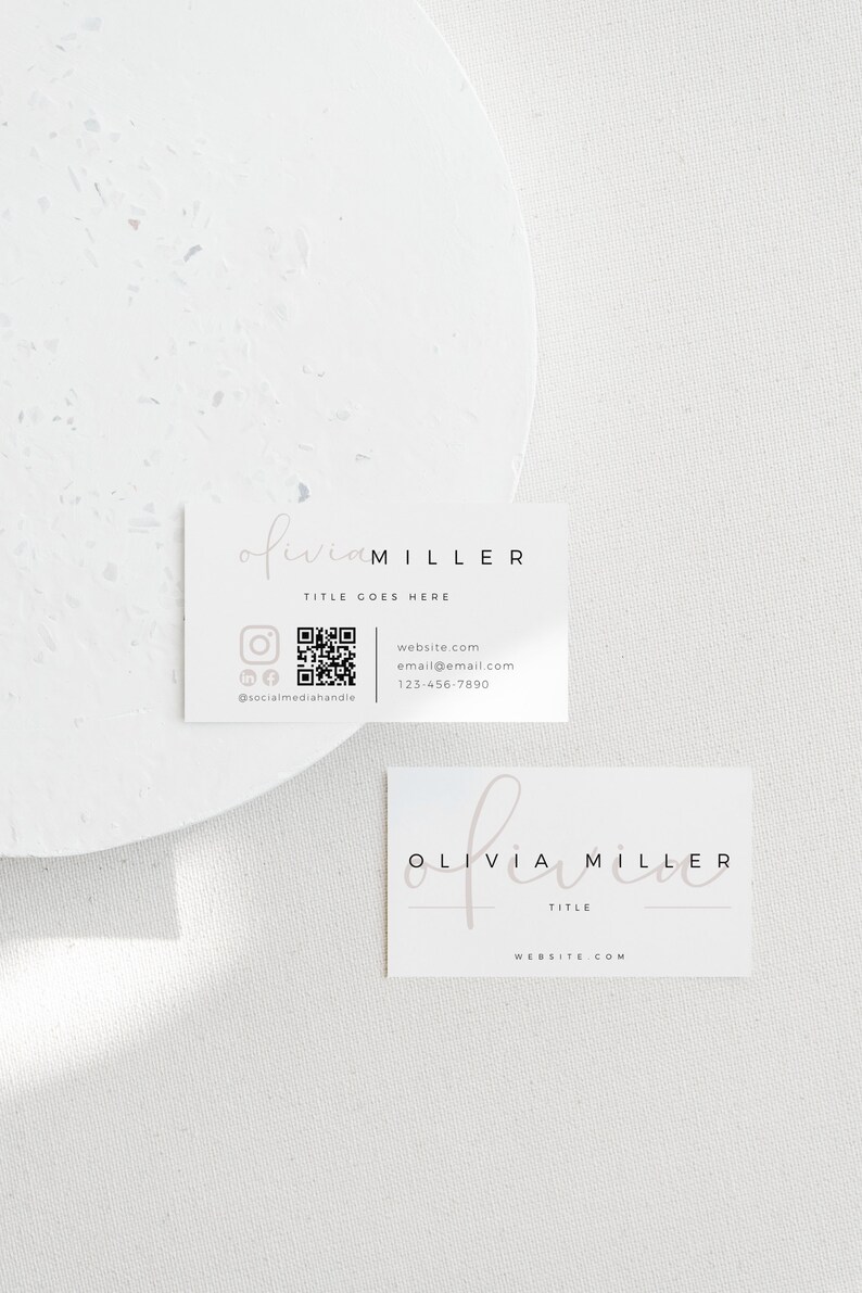 Business Card Template QR Code Instant Download Printable | Etsy