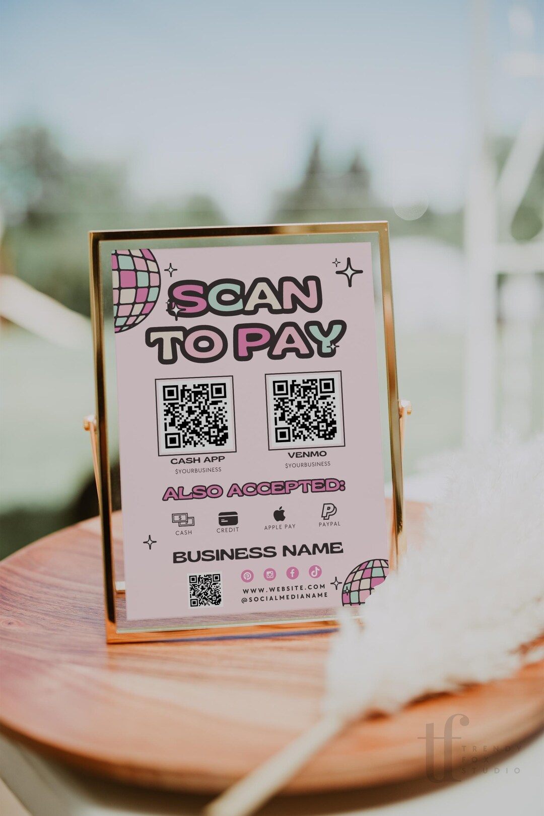 Editable Scan to Pay Sign QR Code Sign Template Canva, Printable ...