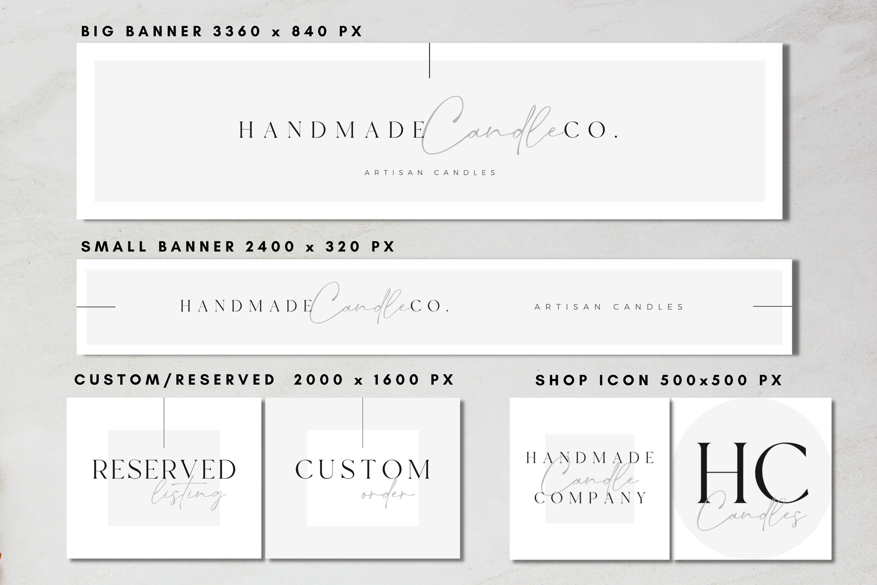 Modern Etsy Shop Graphic Bundle Kit Etsy Banner Template DIY - Etsy