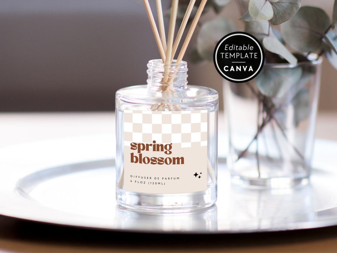 Reed Diffuser Label Template Canva, Editable Product Label Template ...