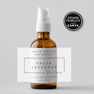 Editable Product Label Template, Room Spray Label Template, 2x2 3x2 DIY ...