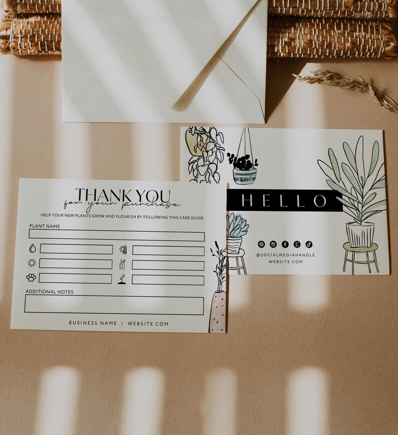 Plant Care Card Template Editable Plant Guide Insert - Etsy