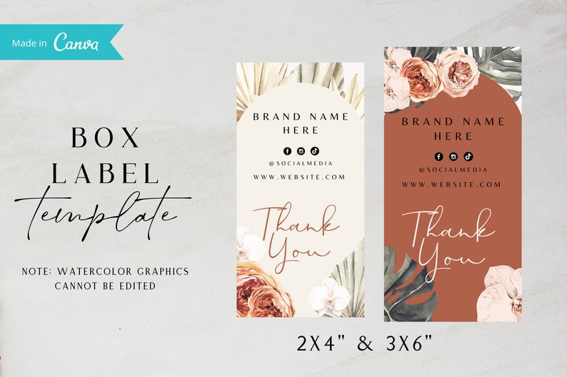 Box Label Template Editable Packaging Labels Order Packaging | Etsy