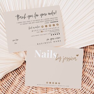 False Nails Backing Card Canva Template, Editable Artificial Nails ...