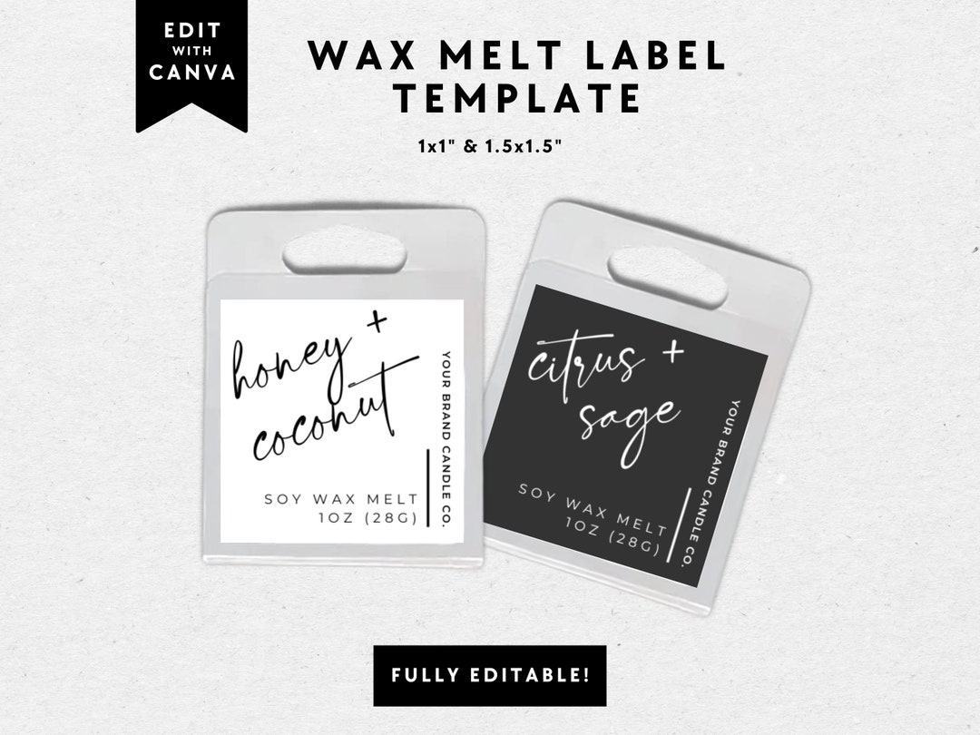 Wax Melt Sampler Clamshell Label Canva Template 1 Oz Single - Etsy
