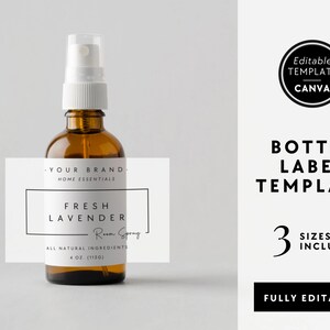 Editable Product Label Template, Room Spray Label Template, 2x2 3x2 DIY ...