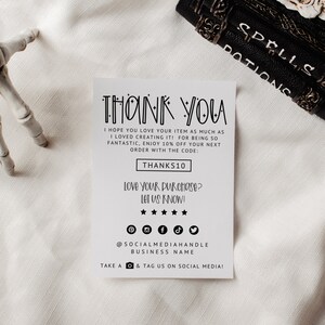 Groovy Halloween Business Thank You Card Template, Editable Small ...