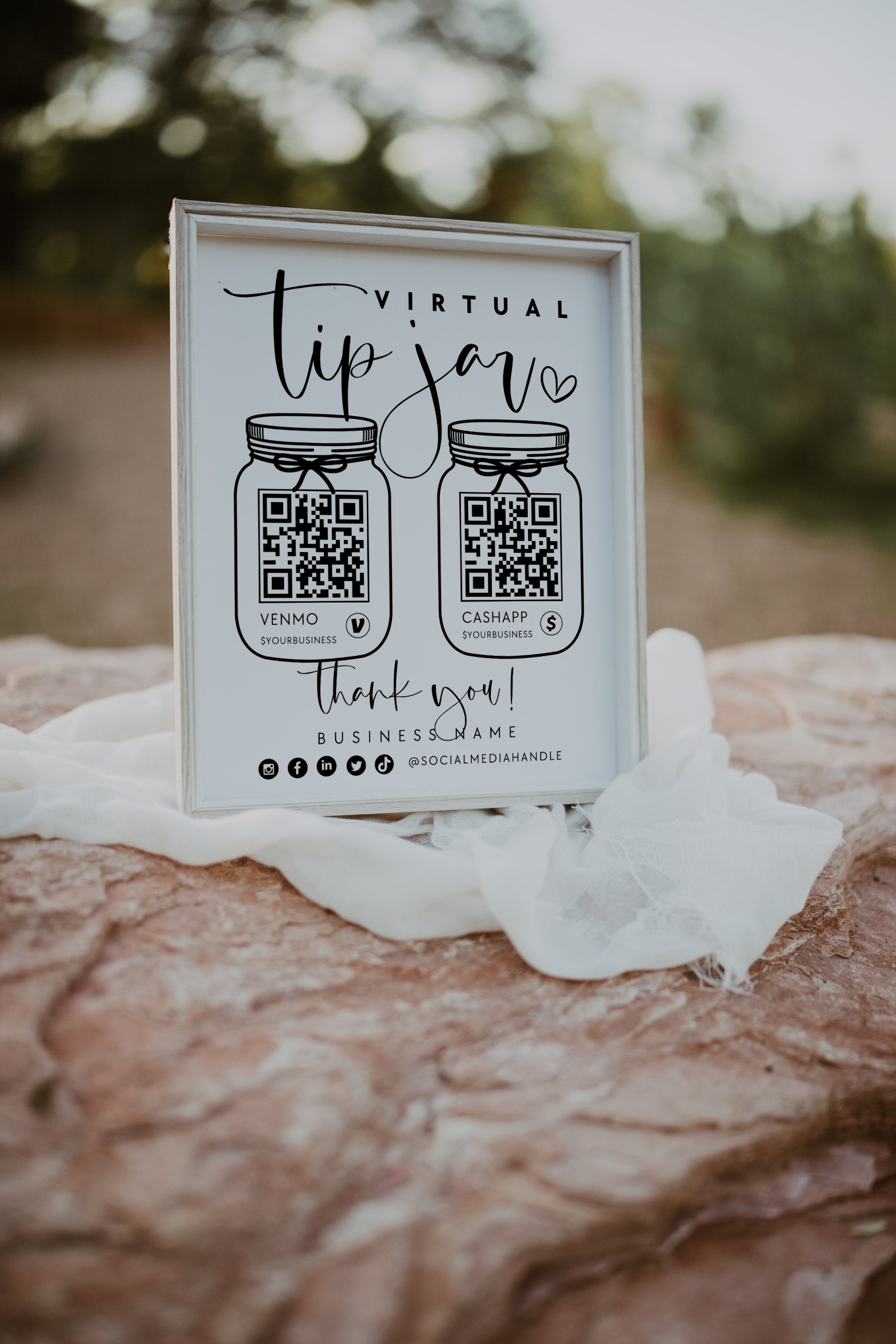 Printable Virtual Tip Jar Venmo Payment Sign QR Code Sign - Etsy