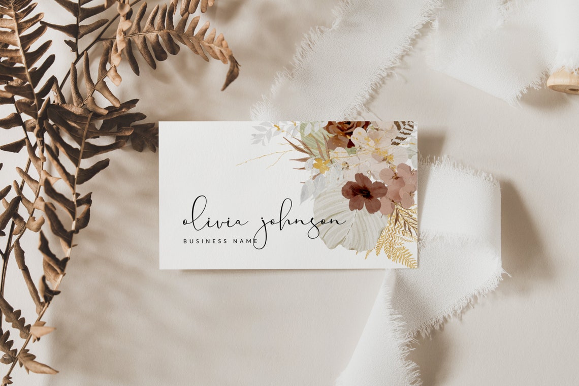 Boho Business Card Template INSTANT DOWNLOAD Printable - Etsy