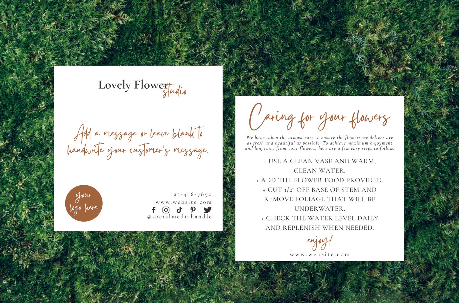 DIY Flower Care Card Template Florist Fresh Cut Flowers Care - Etsy