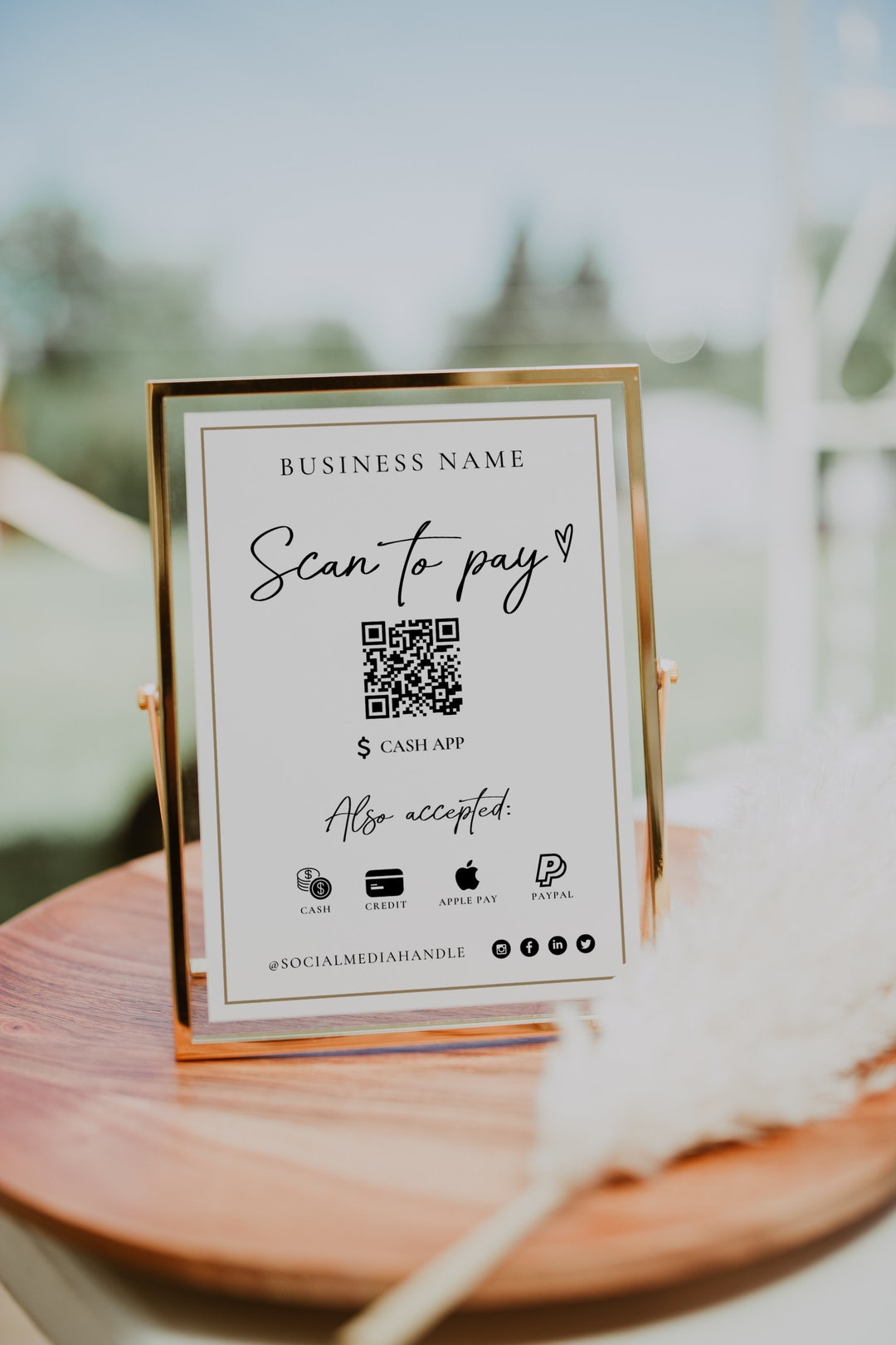 Printable Payment Sign QR Code Sign Canva Template, Scan to Pay Sign ...