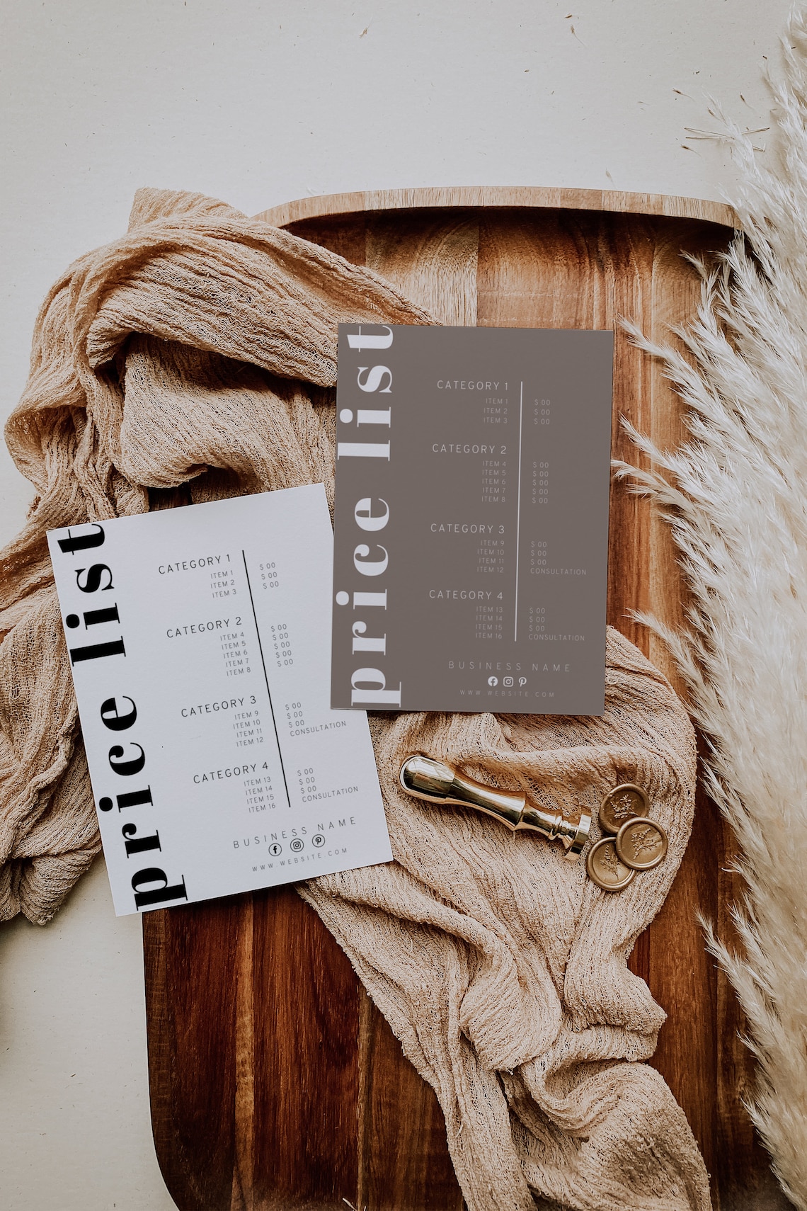 DIY Printable Price List Template Editable Price Sheet Pricing | Etsy