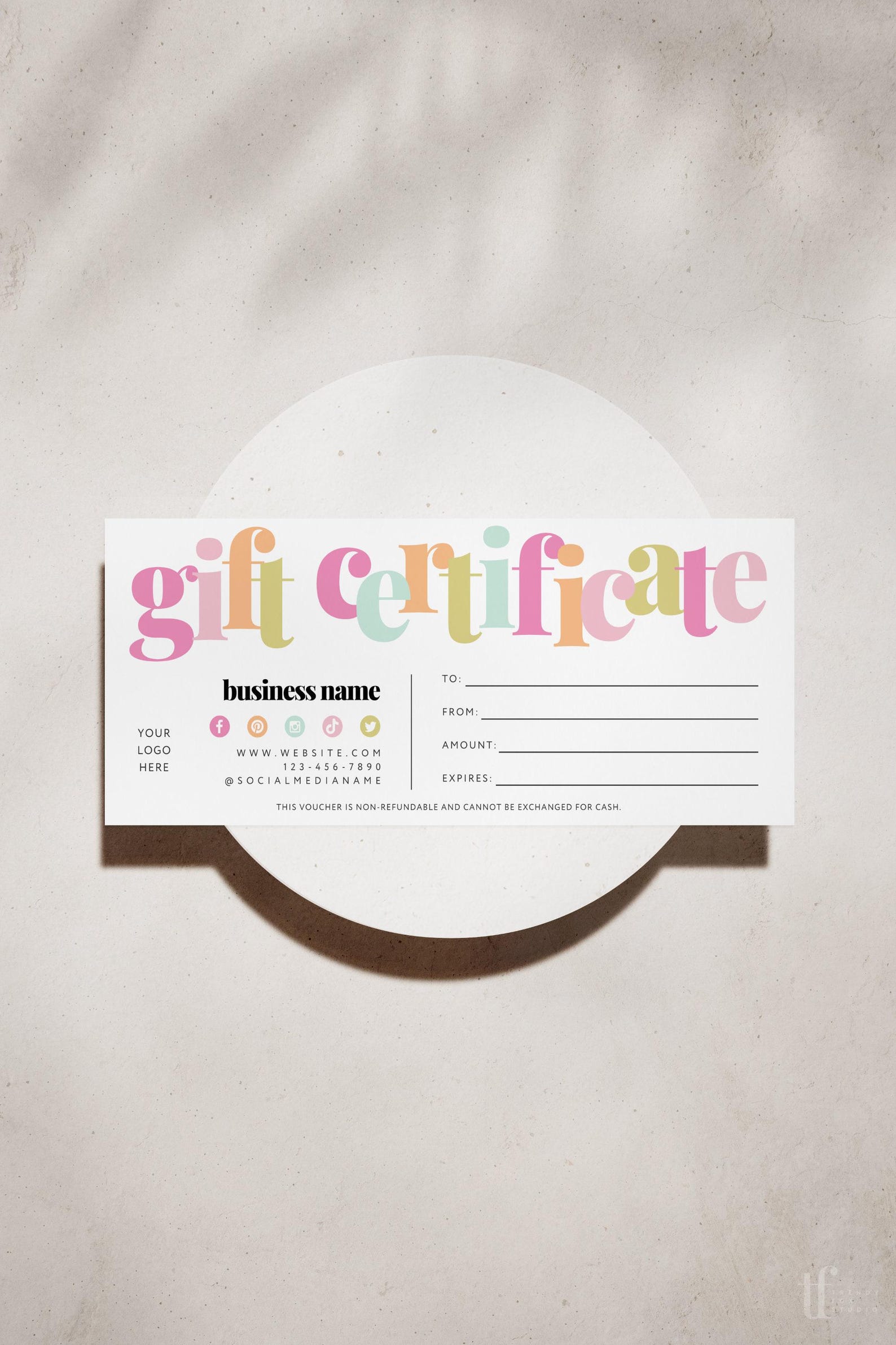 Rainbow Gift Certificate Canva Template, DIY Fun Retro Printable Gift ...