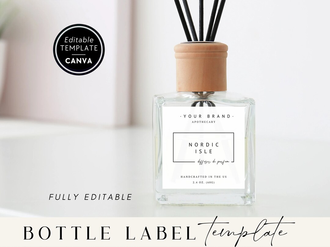 Reed Diffuser Label Template, Editable Product Label Template, DIY ...