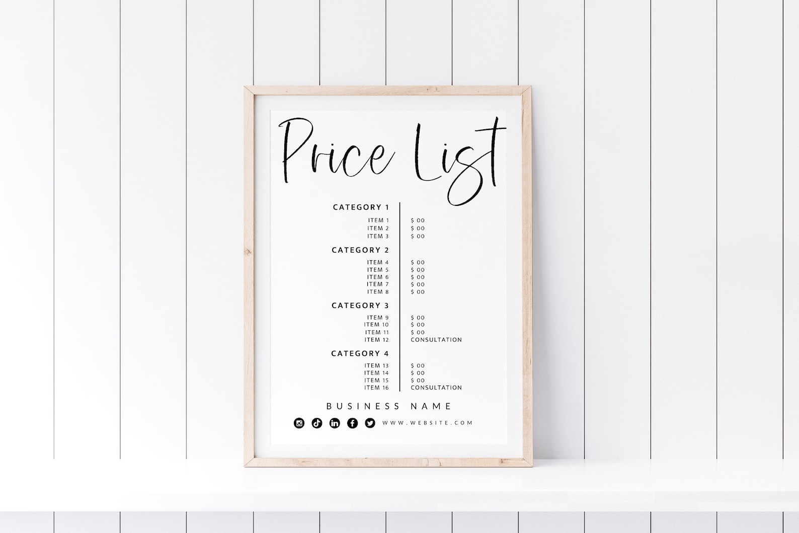 Modern Scan to Pay Sign & Price List Template, QR Code Sign, Printable ...