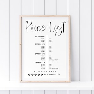 Modern Scan to Pay Sign & Price List Template, QR Code Sign, Printable ...