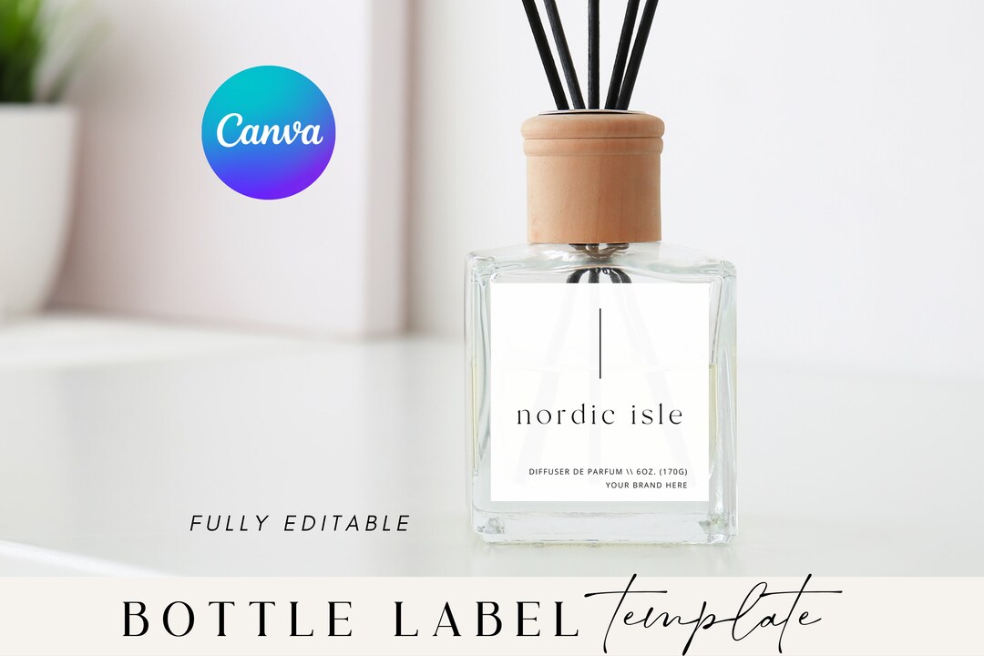 Reed Diffuser Label Template, Editable Product Label Template, DIY ...