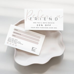 Refer A Friend Business Card Template, Printable Referral Discount Card ...
